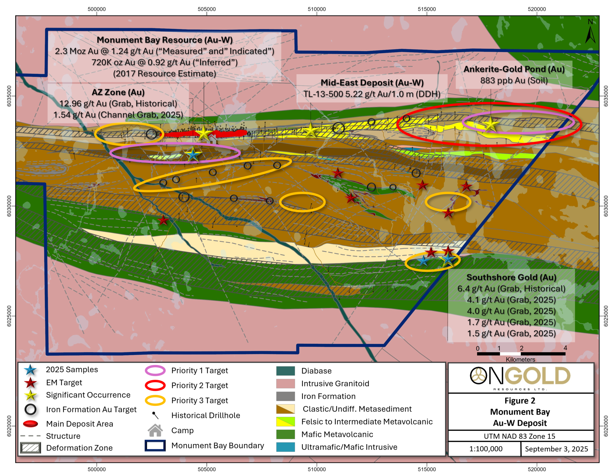 ONGold Returns 14.59 g/t Au over 9.6 m (core length) from Re-logging ...